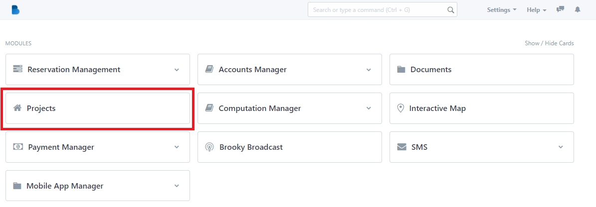 (MODULES) Projects, Reservation Management, Documents, & Interactive Map