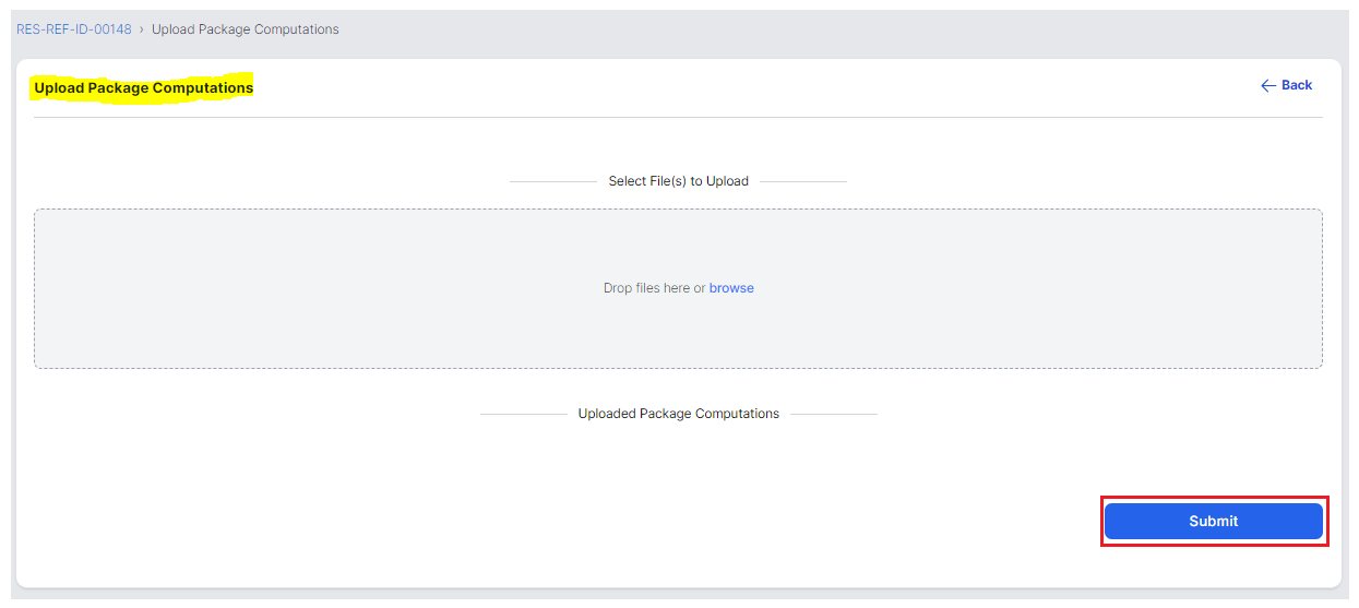 Step 2: Submission of Package/Sample Computations (Opt. 2)