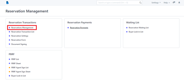 Reservation User Manual